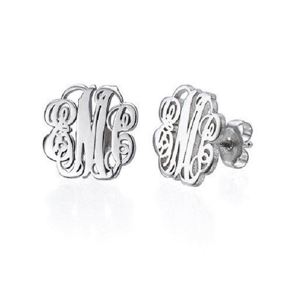 Monogram Sterling Silver Earrings | Monogram Jewelry | Be Monogrammed