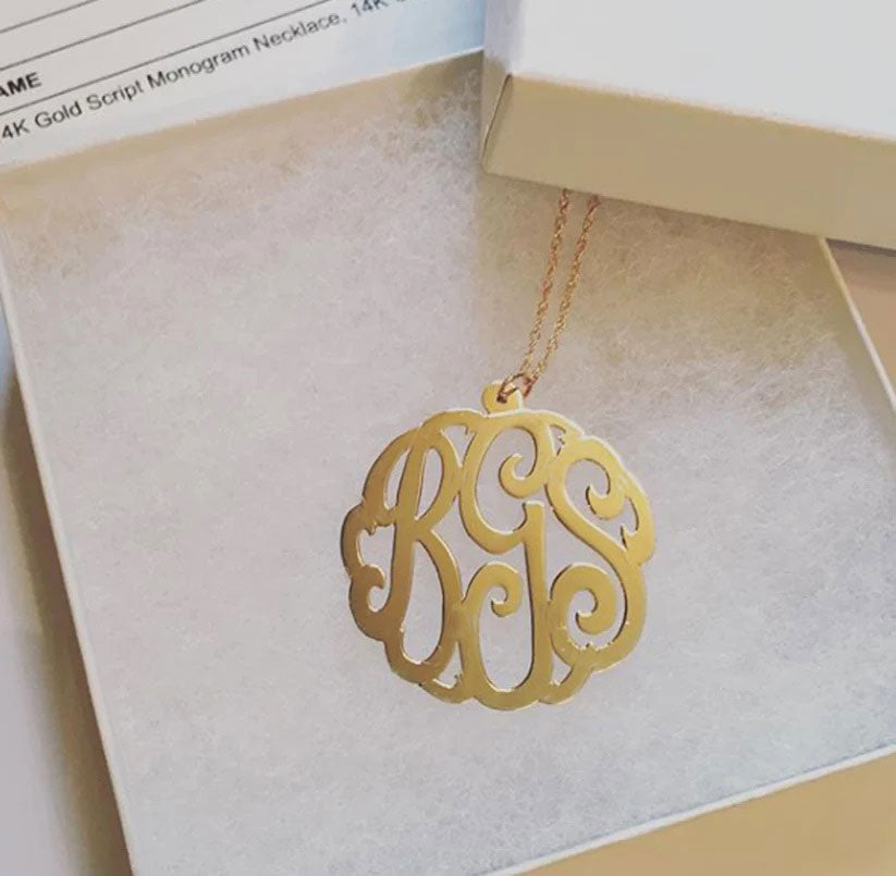 14K Gold Script Monogram Necklace – Be Monogrammed