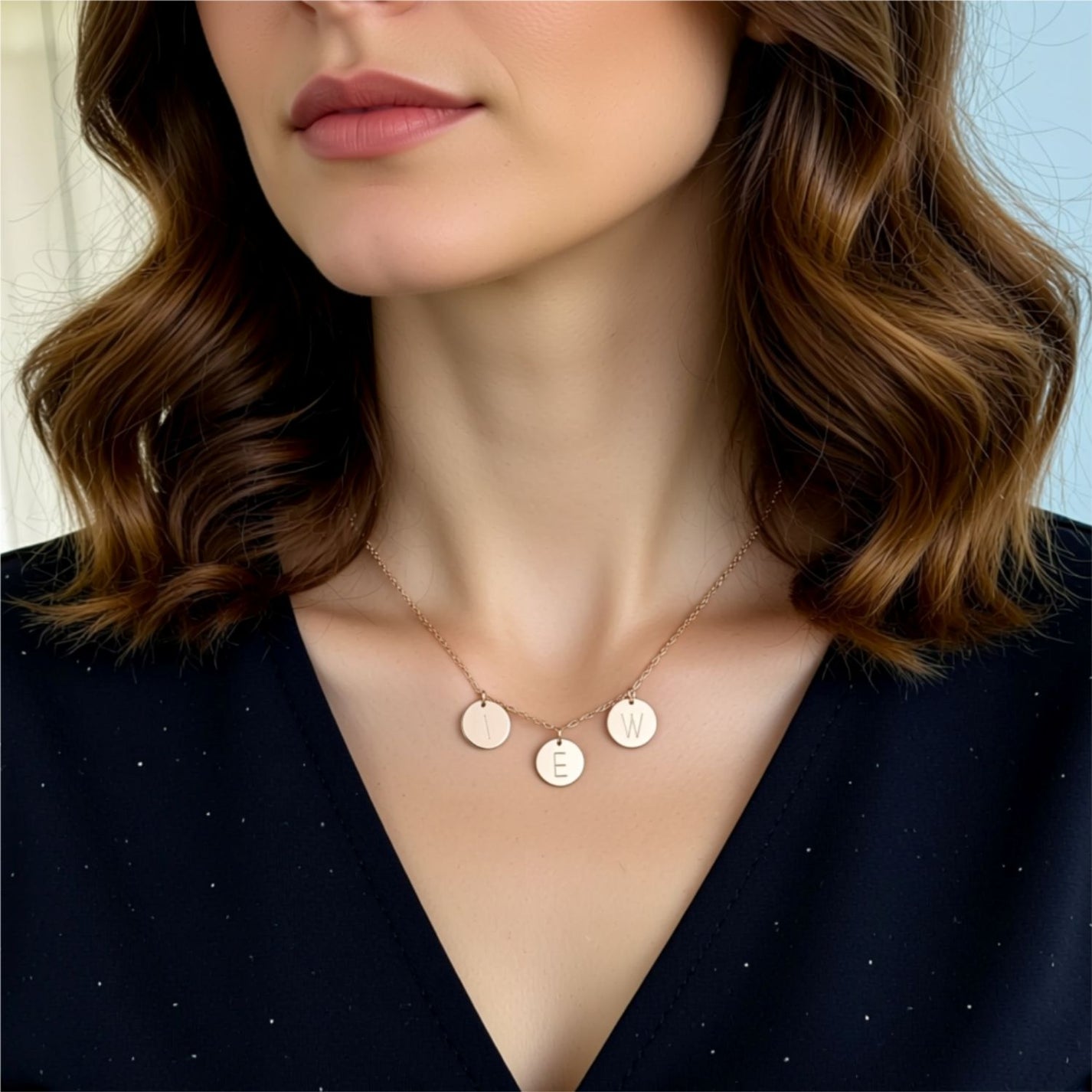Personalized Initial Disc Necklace - up to 5 discs – Be Monogrammed