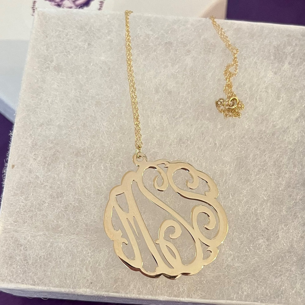 14K Gold Script Monogram Necklace – Be Monogrammed
