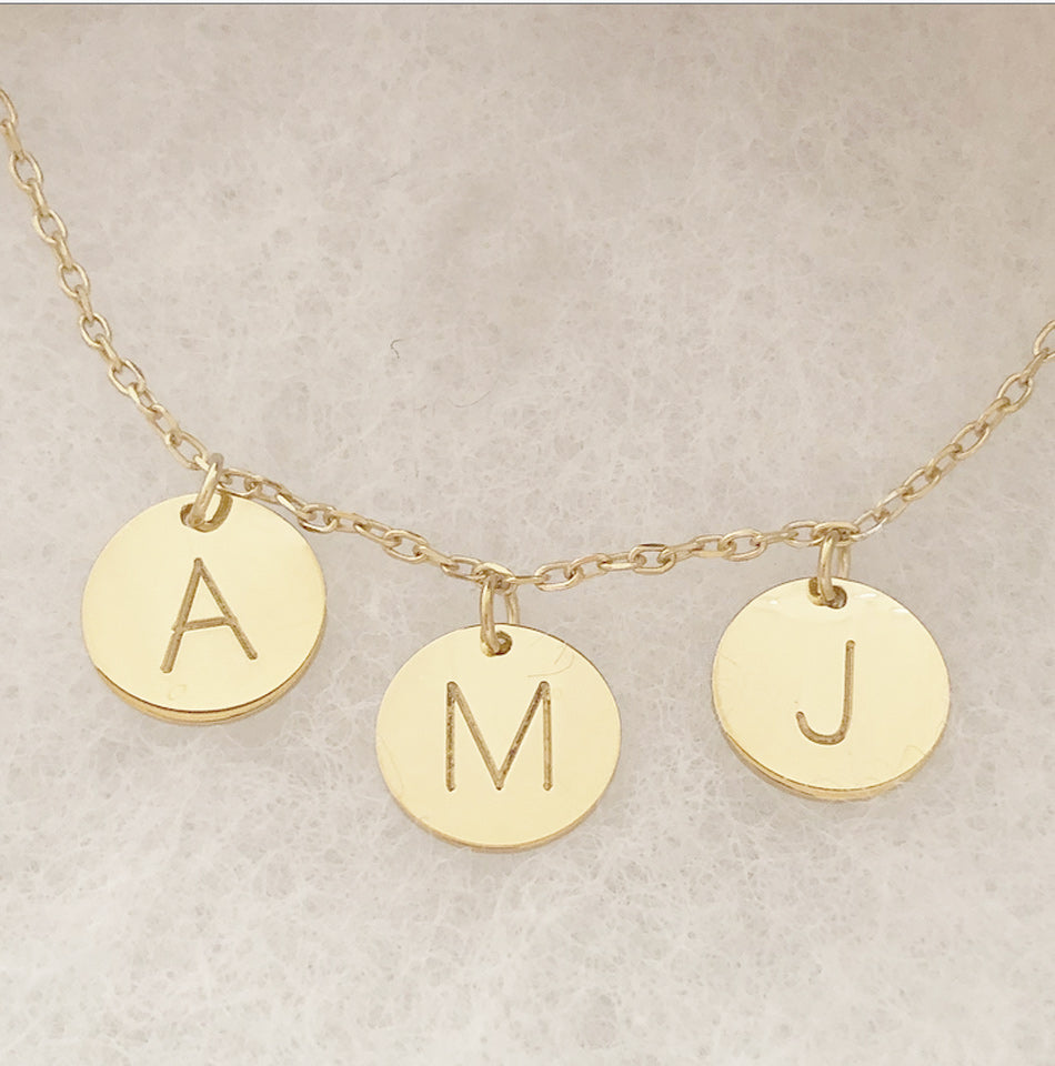 Personalized Initial Disc Necklace - up to 5 discs – Be Monogrammed