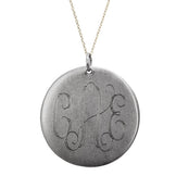 Antiqued Large Gold Disc Initial Necklace – Be Monogrammed