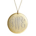 Antiqued Large Gold Disc Initial Necklace – Be Monogrammed