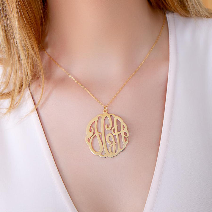 14K Gold Script Monogram Necklace – Be Monogrammed