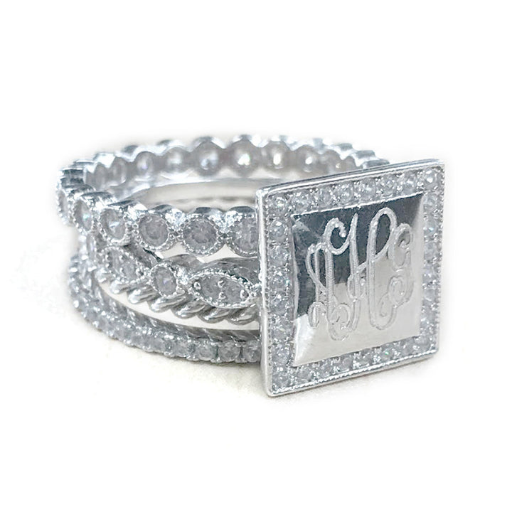 Monogram Sterling Silver Rings | Monogram Jewelry | Be Monogrammed