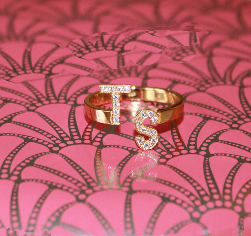 Staggered Two Initial Ring - Taylor Swift – Be Monogrammed