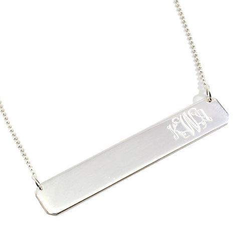Sterling Silver Monogram Bar Necklace – Be Monogrammed